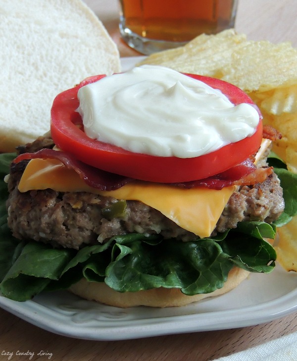 Jalapeño Bacon Ranch Cheeseburgers - Cozy Country Living