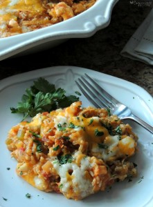 Cheesy Fiesta Chicken & Rice Casserole - Cozy Country Living