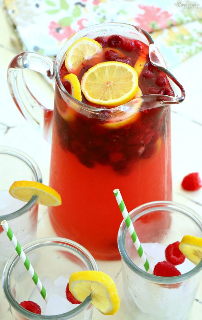 Summer Raspberry Lemonade Punch - Cozy Country Living
